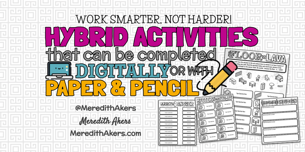 Hybrid Activities that can be completed Digitally or with Paper and ...